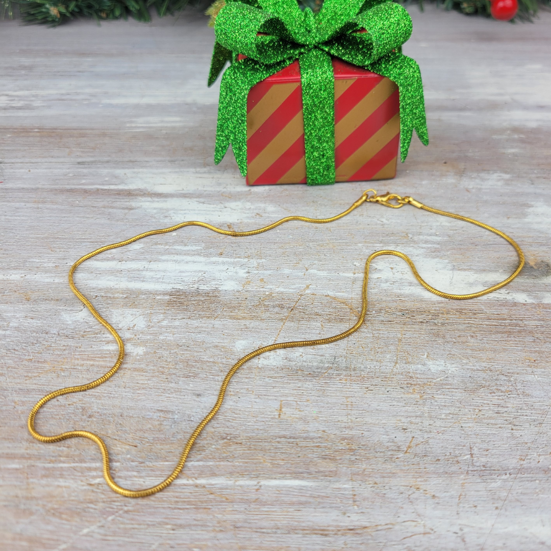 Base Metal Snake Chain - gold (18" or 24") – Crystal Joys