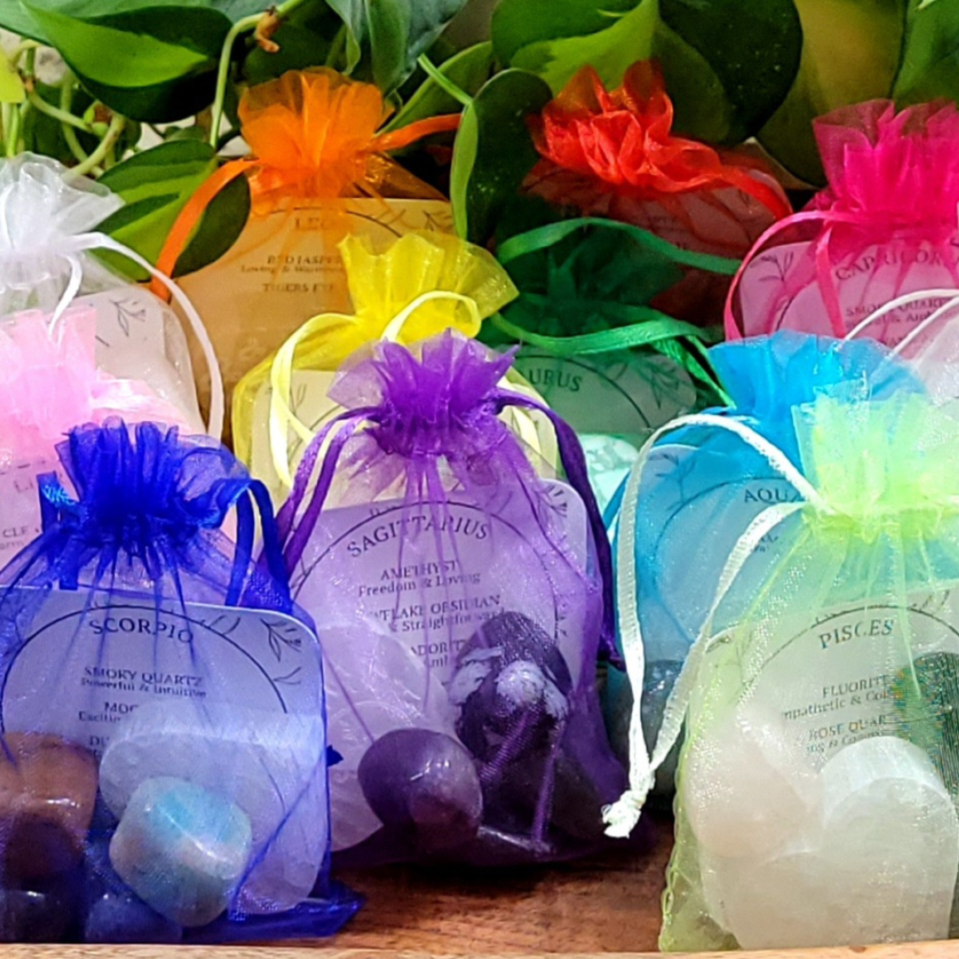 Etched Selenite & Crystal Zodiac Kits - Artisan Made – Crystal Joys