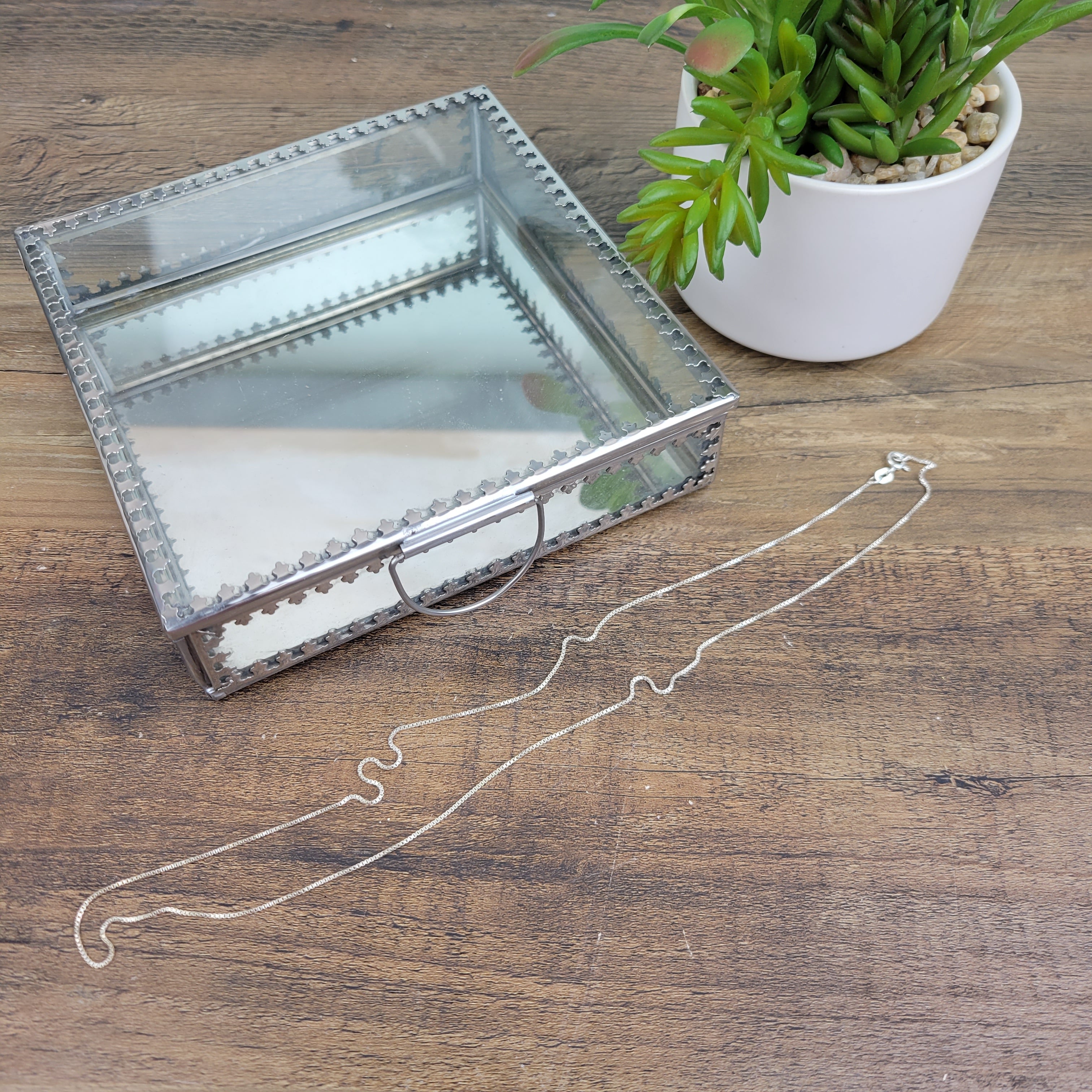 Italian sterling silver 16-inch Box Chain – Crystal Joys