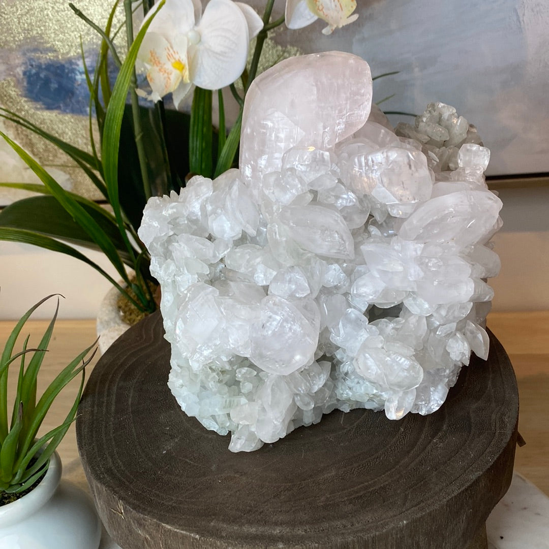 Mangano Calcite Cluster- China – Crystal Joys