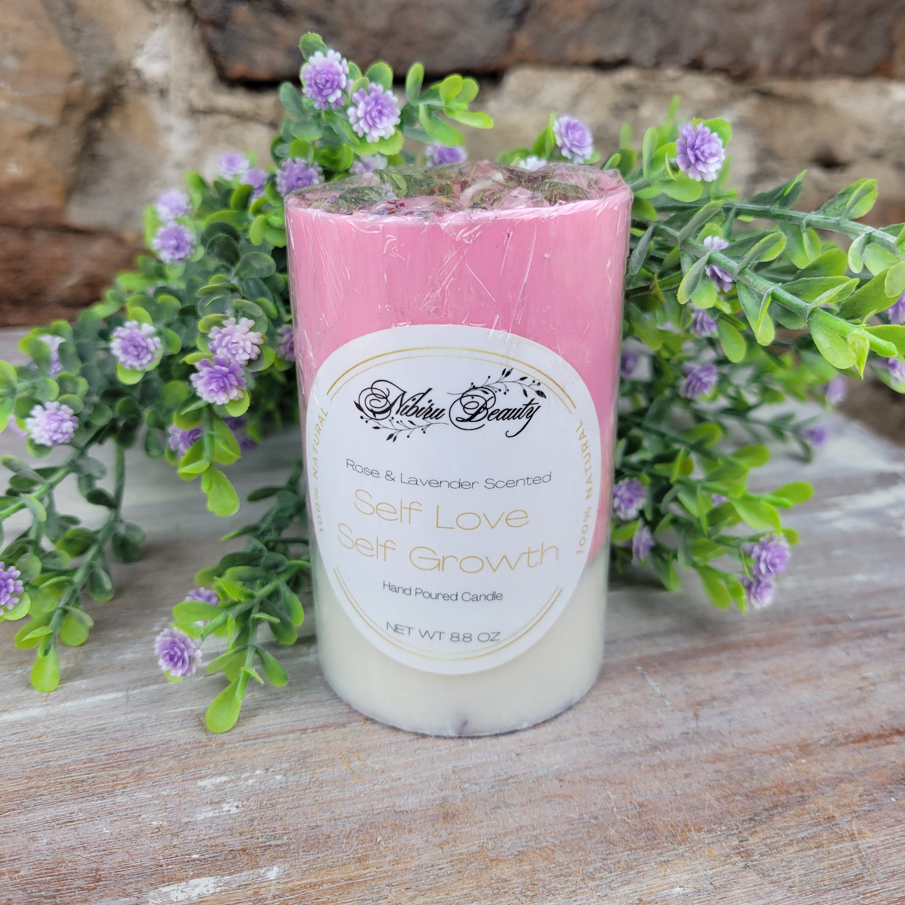 Self Love/Self Growth Candle w/Rose Quartz and Bloodstone - Artisan Ma ...