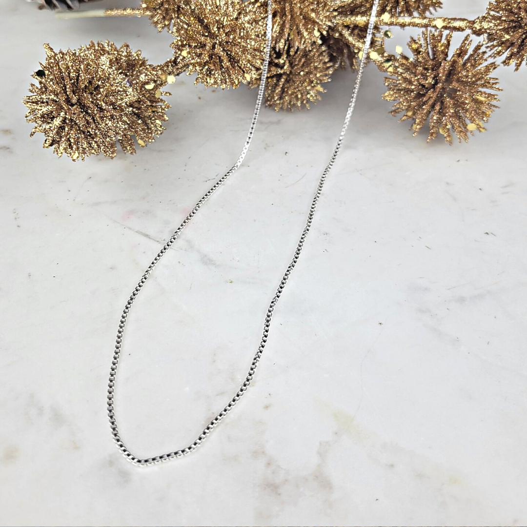 Sterling Silver 18"Box Chain 1.4mm – Crystal Joys