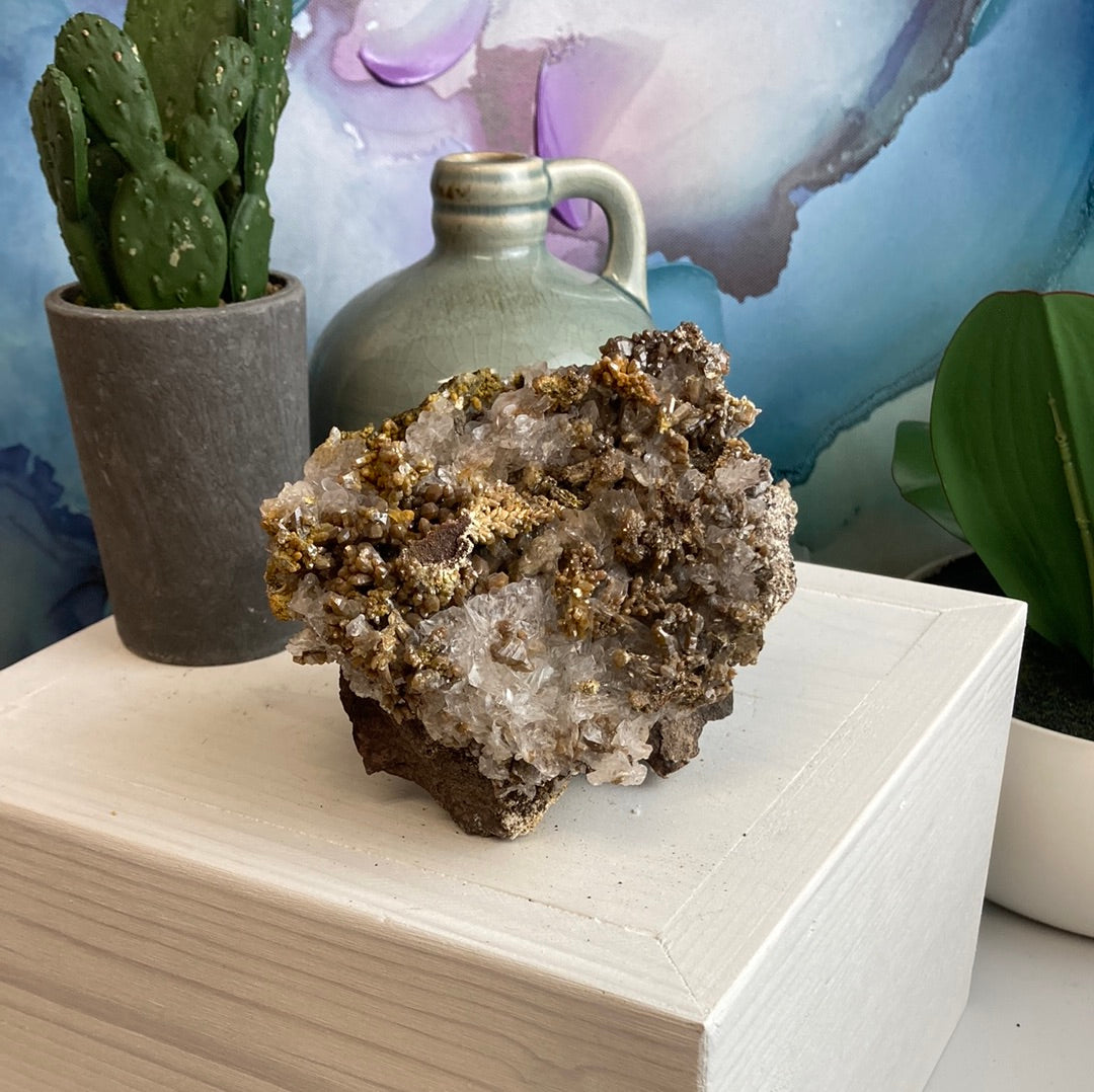 Endlichite w/ Hemimorphite Mexico 4" x 3.5" – Crystal Joys