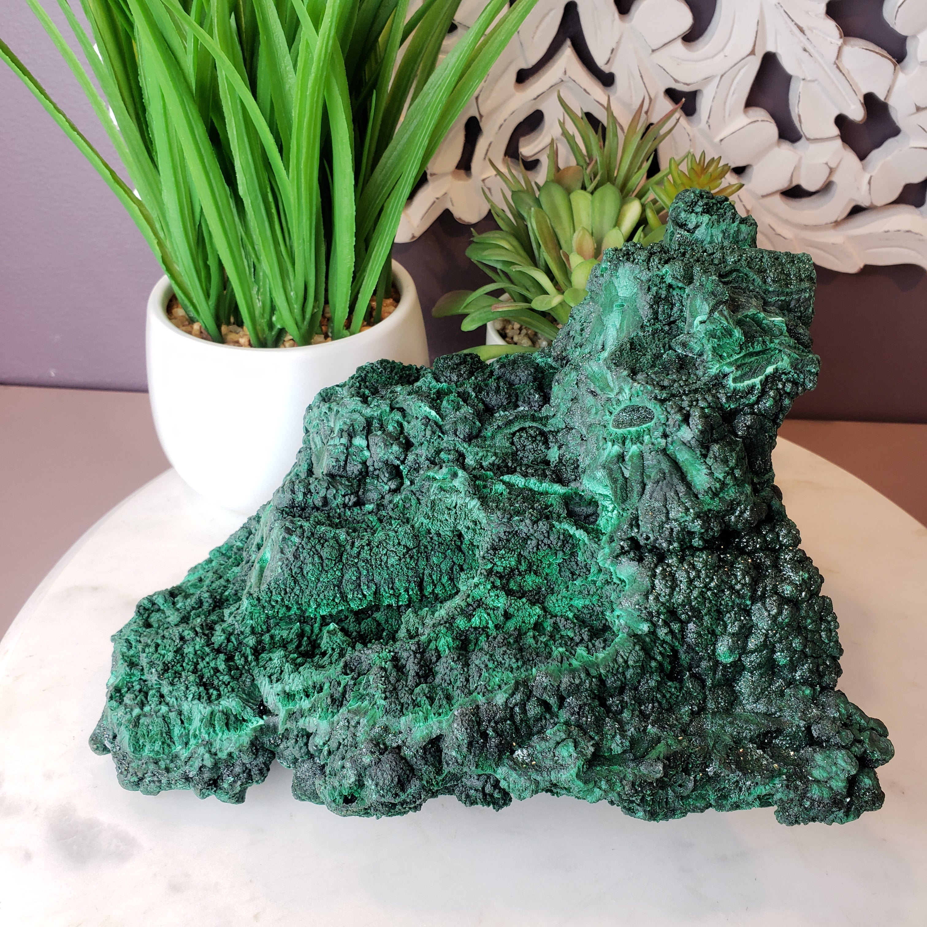 Extra Large Stalactic Natural Malachite 7" x 5.5" – Crystal Joys