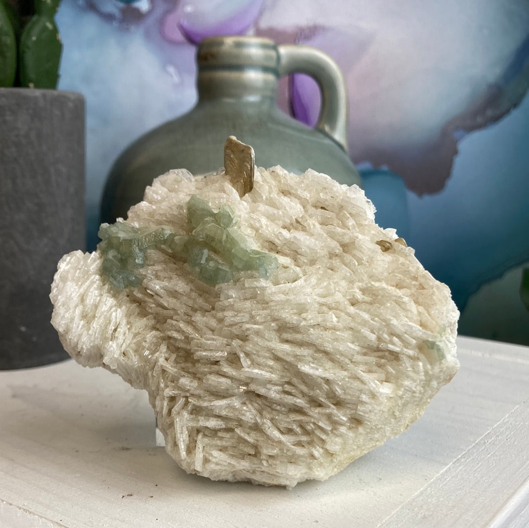 Fluorapatite w/ Albite var Cleavelandite from Brazil – Crystal Joys