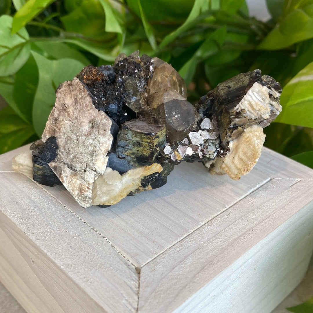 Pink Fluorapatite on Muscovite 3” x 2” – Crystal Joys